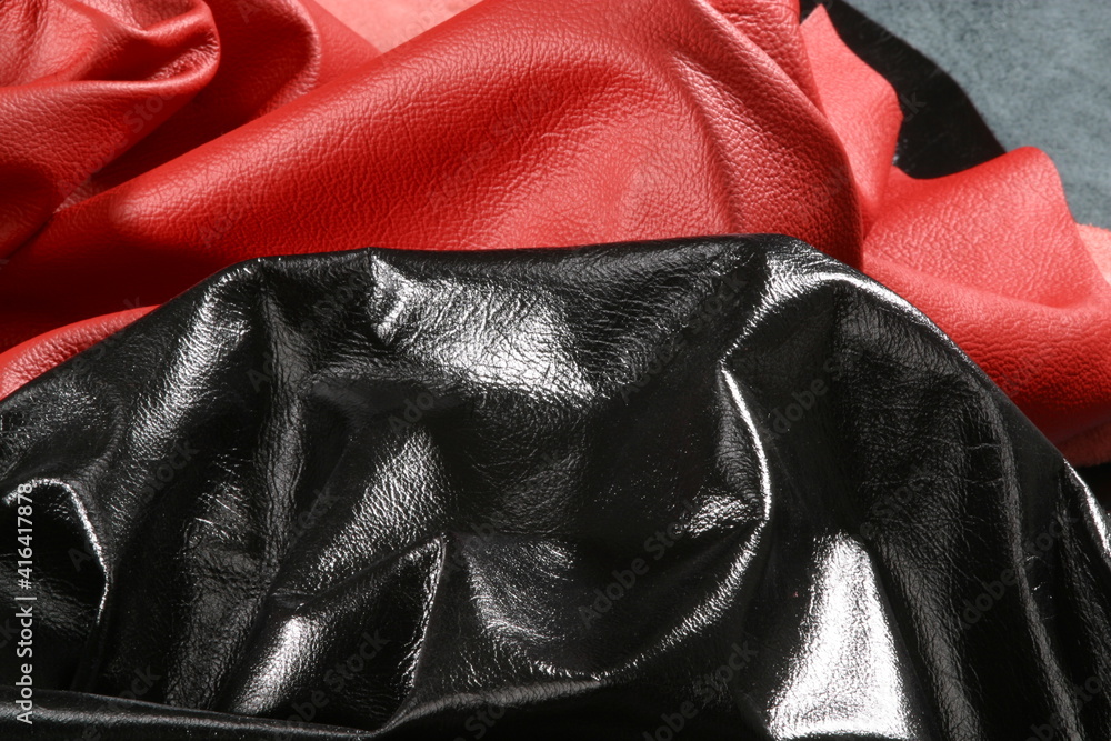 Black an Red genuine leather .real leather set. Leather. Hobby and ...
