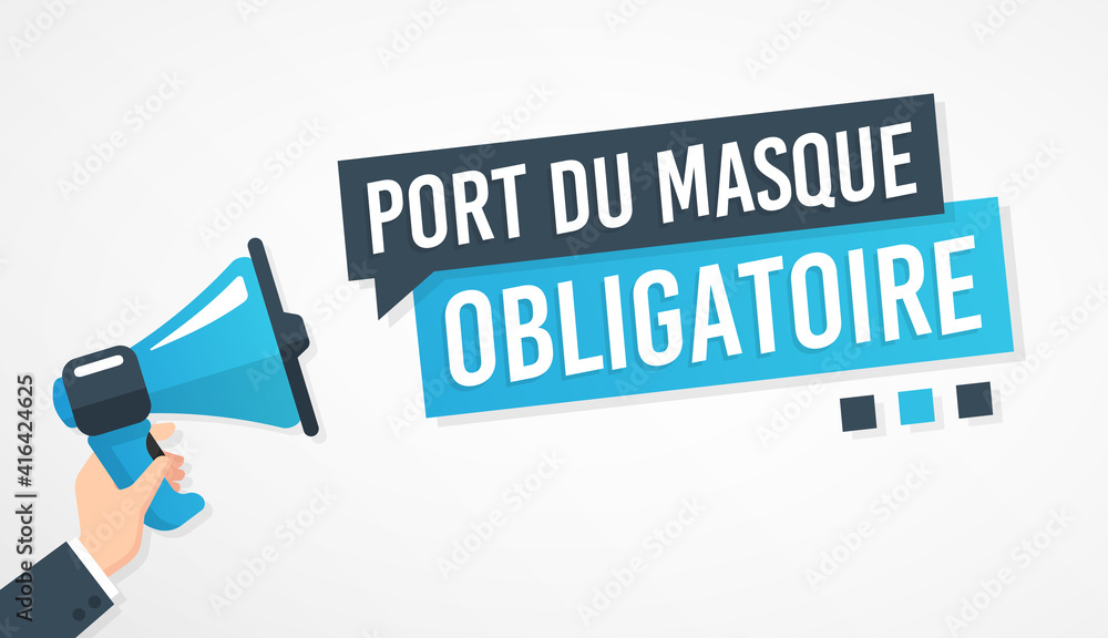 Port du masque obligatoire - Covid-19 Stock Vector | Adobe Stock