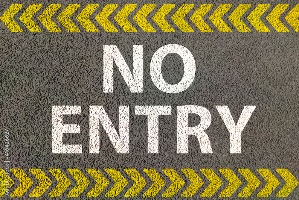 No entry sign in red icon painted on road ,ban on entrance Stock Photo ...