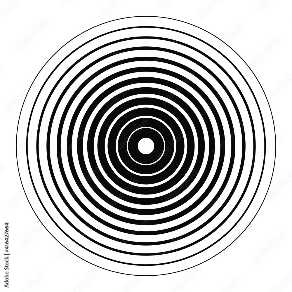 Radial black lines in ring form. Vector illustration. Design element ...