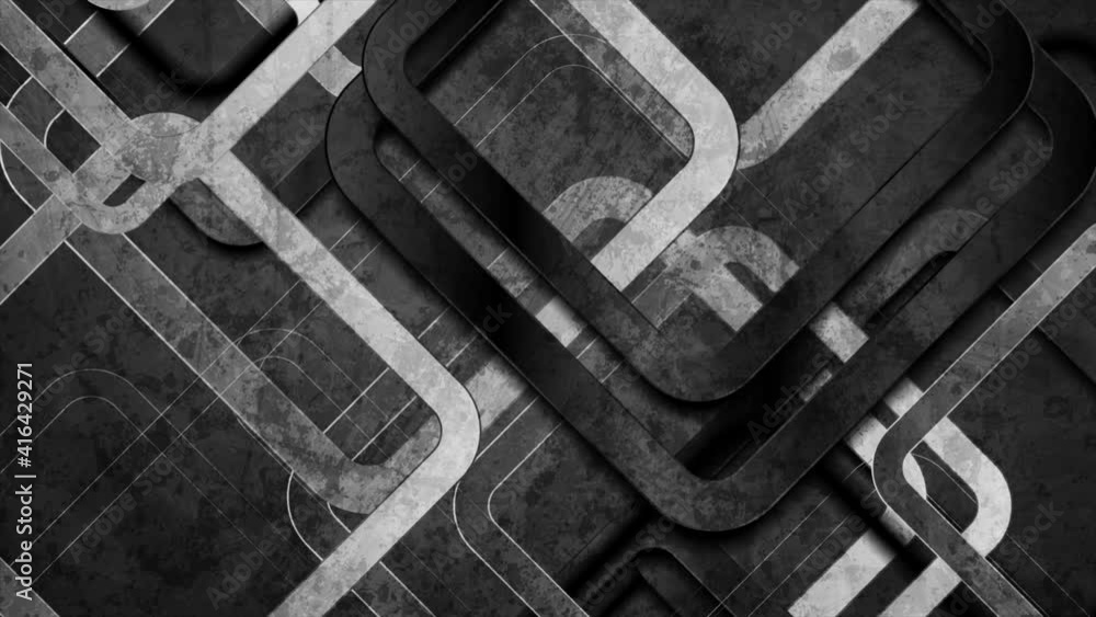 Black and grey geometric squares grunge abstract motion background ...