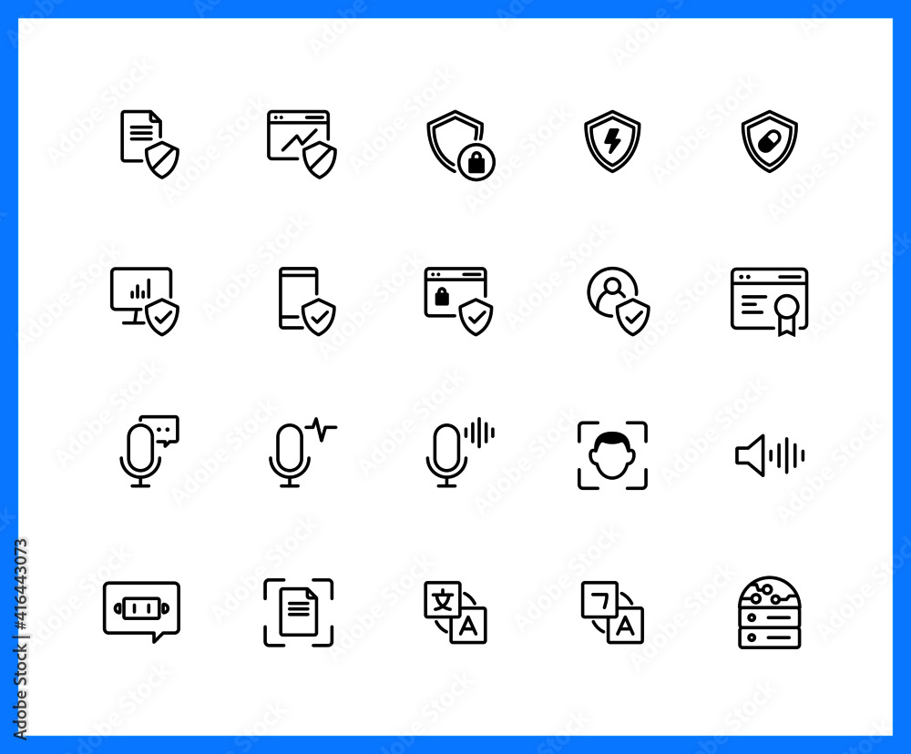 Collection of UI UX black linear icons. Cloud, Security, Service, Safe ...