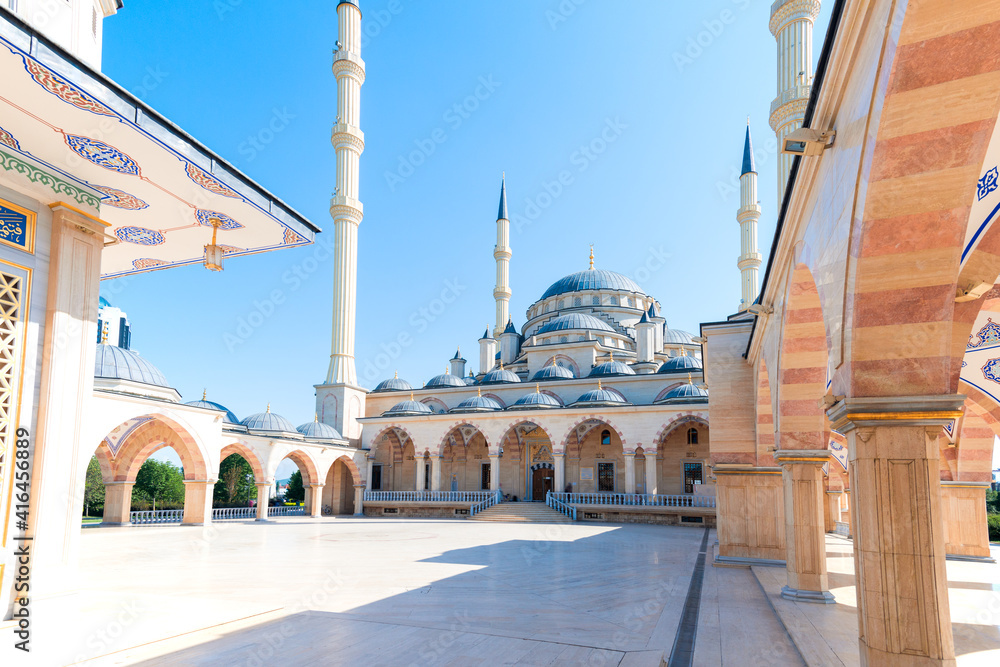 The Akhmad Kadyrov Mosque in Grozny - Chechnya, Russia Stock Photo ...