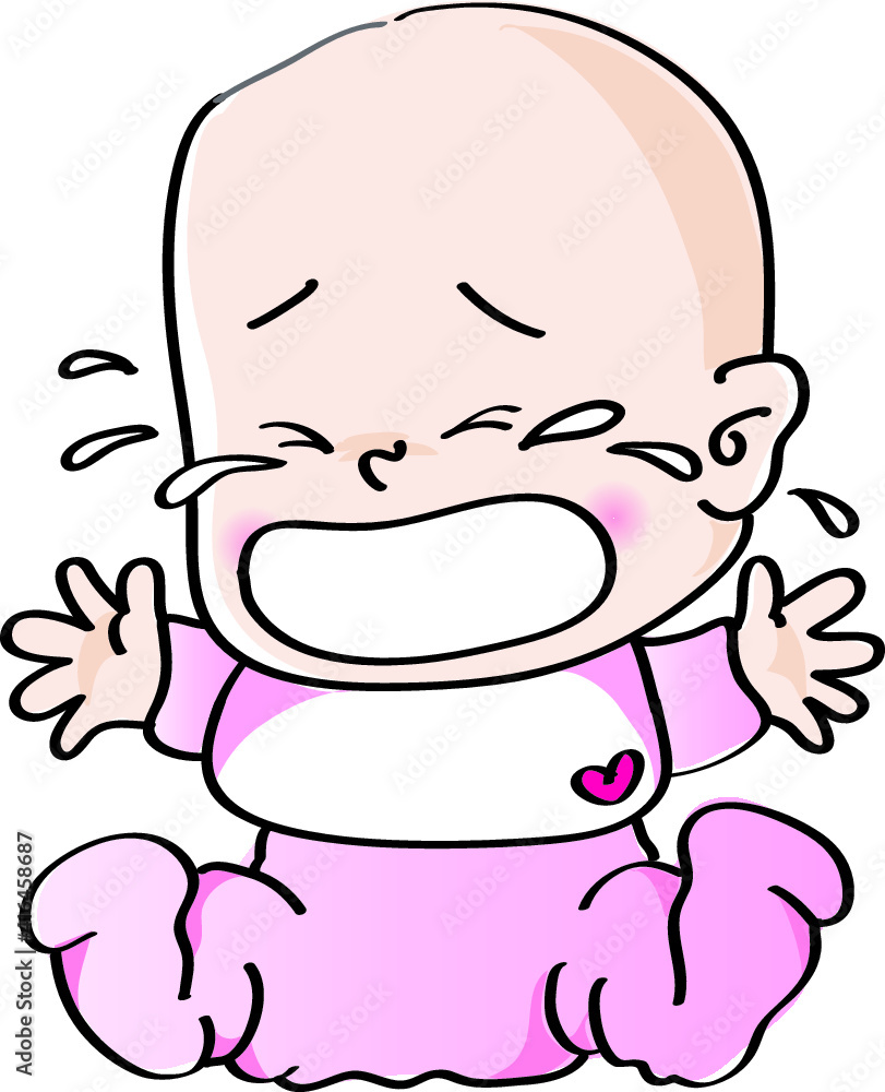 vector cartoon cute baby cry Stock Vector | Adobe Stock