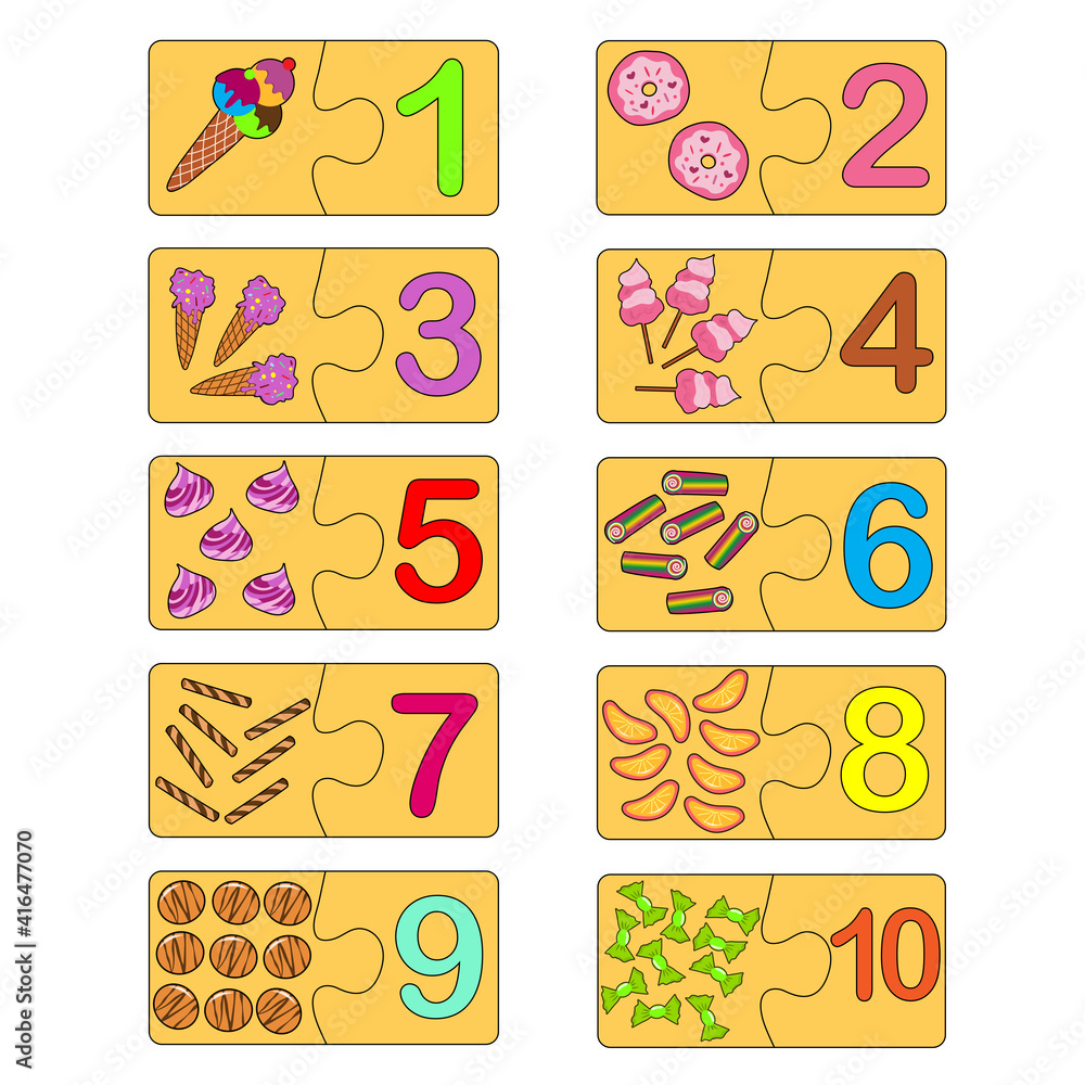 Educational game for kids. Correct version of assembled puzzles ...