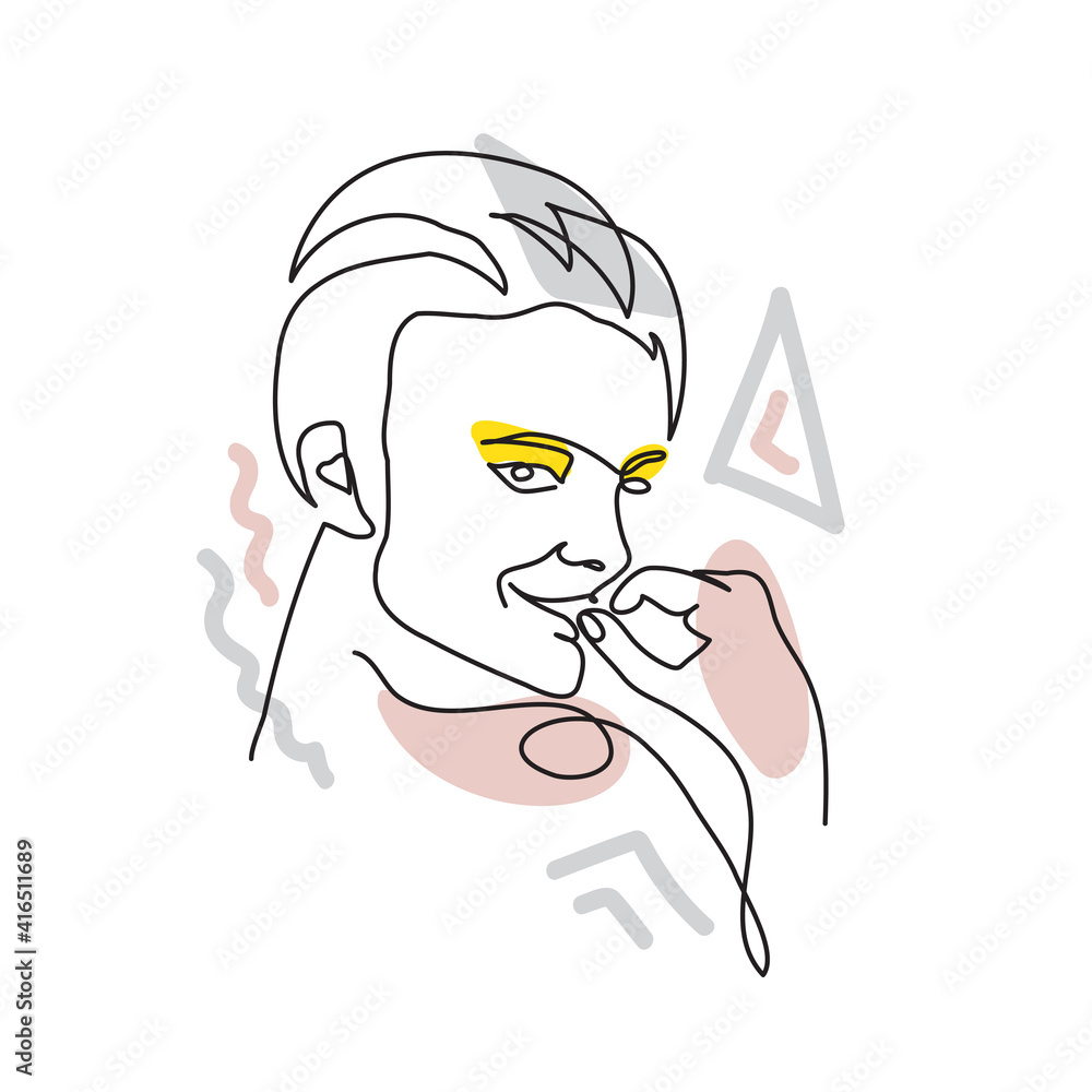 Nonbinary,androgynous, enby, genderqueer, non-binary beauty concept ...