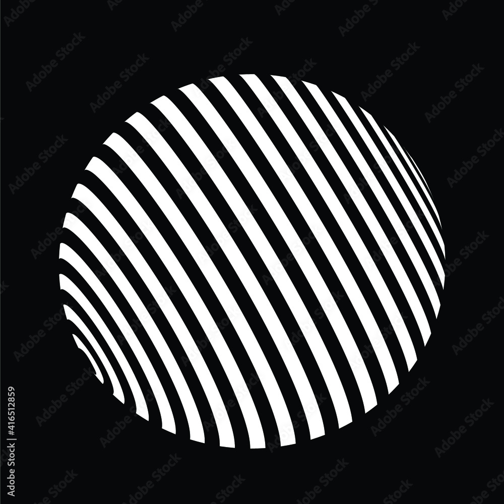Op art, Optical Art, Abstract vector black and white background . ball ...