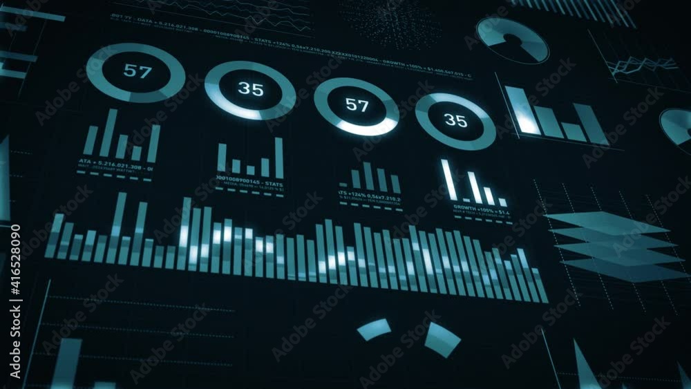 Business Statistics, Market Data And Infographics Animation Loop/ 4k ...