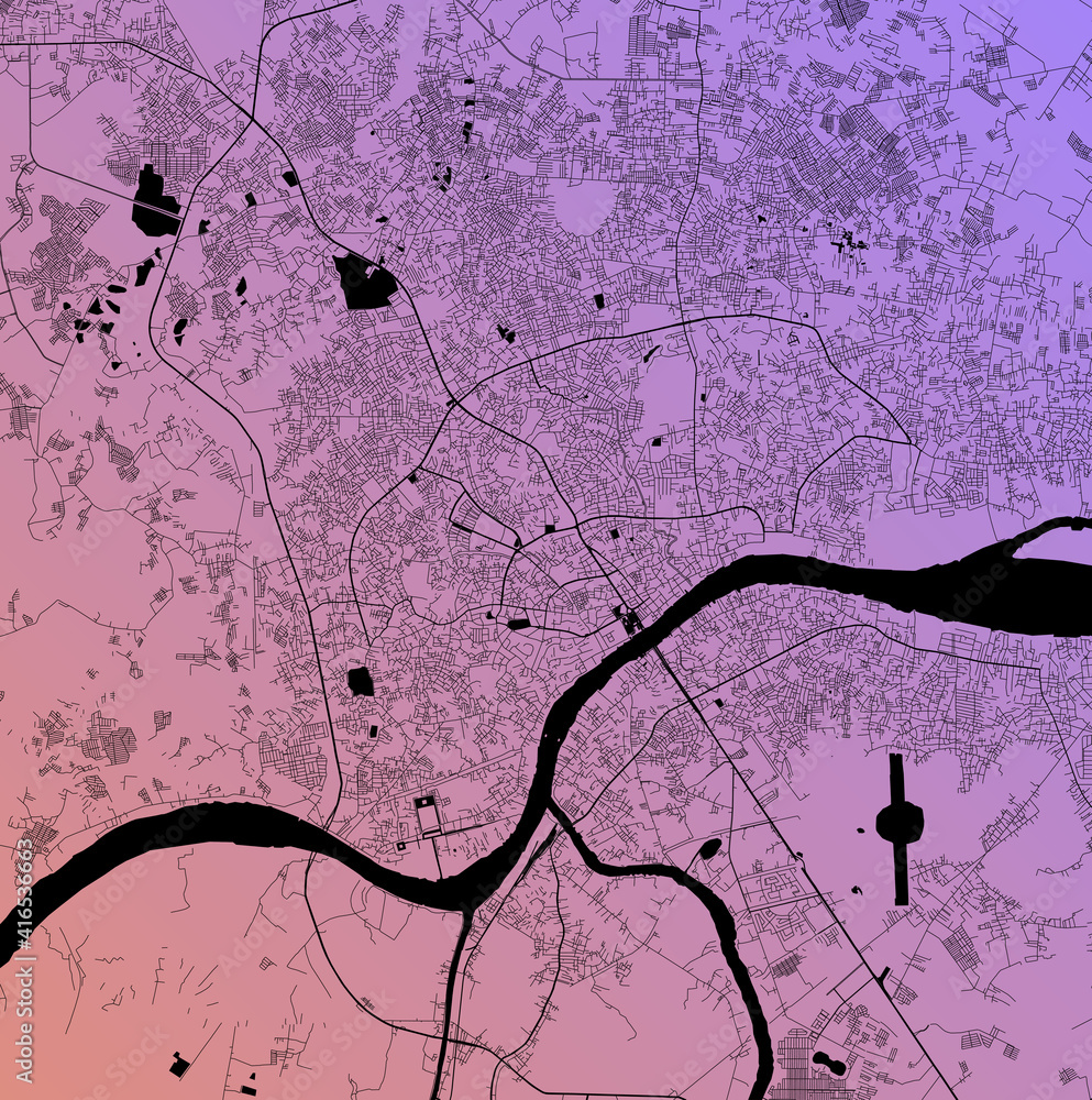 Palembang, Sumatera Selatan, Indonesia (IDN) - Urban vector city map ...