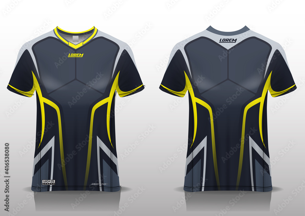 Running jersey mockup. t-shirt sport design template, uniform front and ...