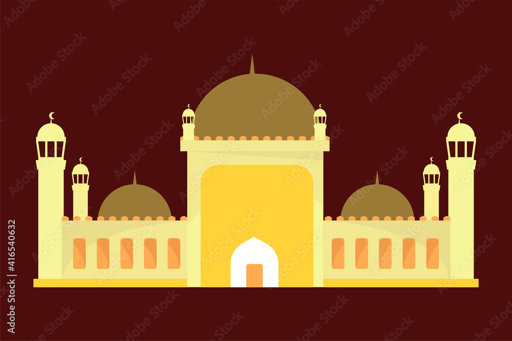 Muslim mosque building flat design. Flat with simple objects. Vector ...