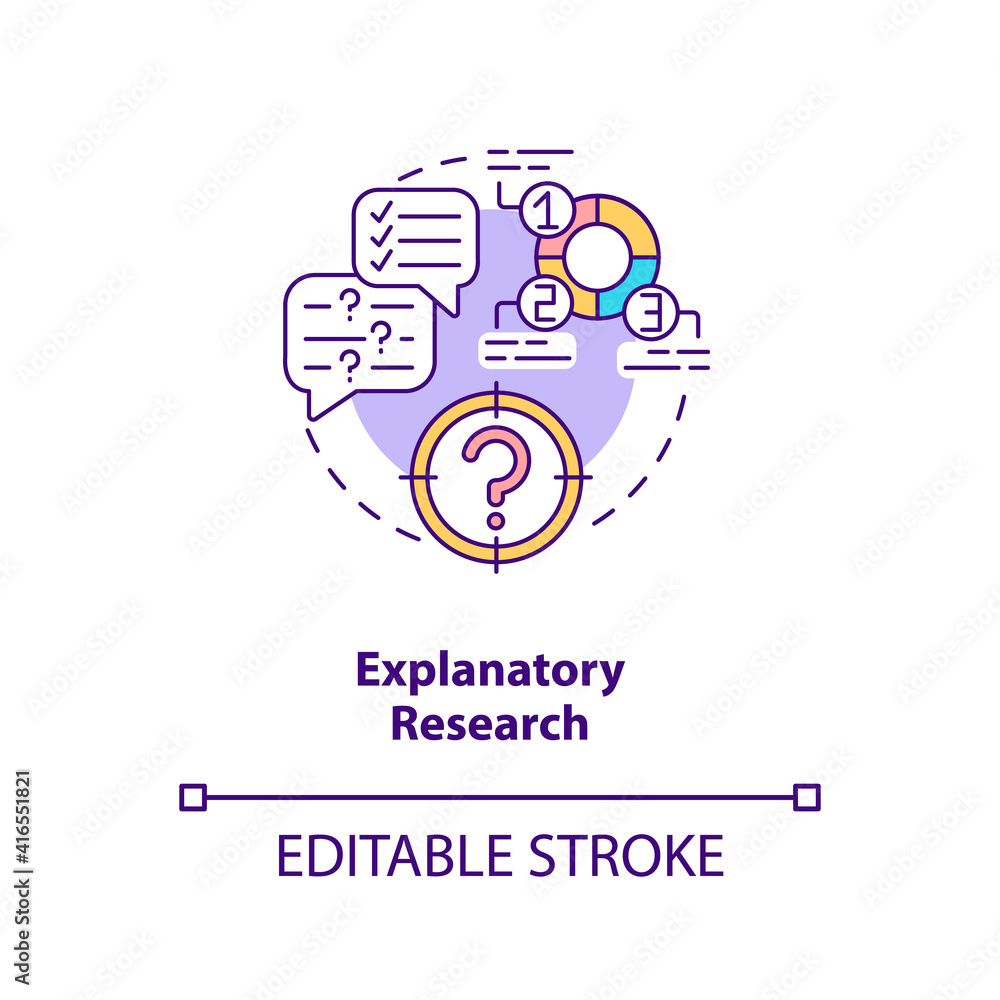 Explanatory research concept icon. Getting and replenishing new ...