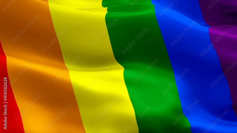 LGBT flag diversity Rainbow Gay flag video waving in wind. Gay Pride ...