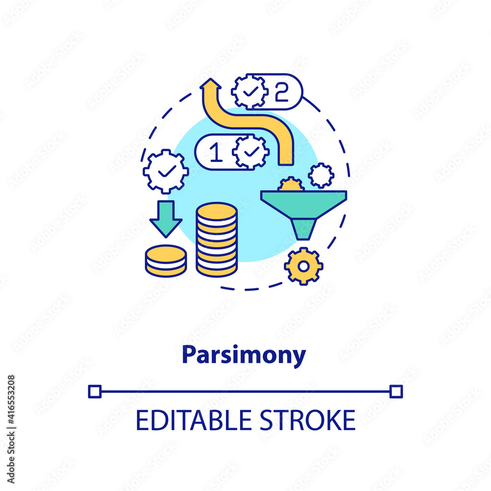 Parsimony concept icon. Method of scientific research idea thin line ...