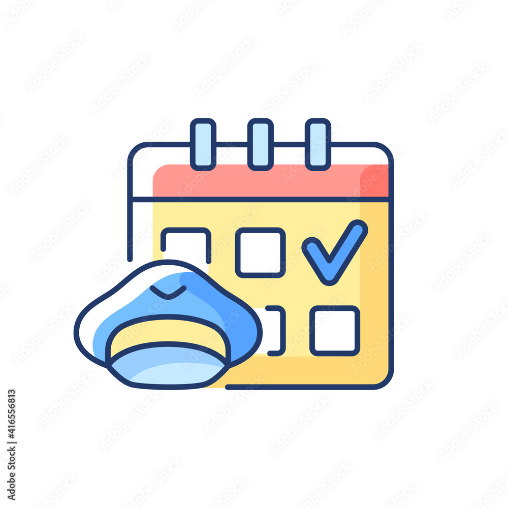 Crew scheduling RGB color icon. Civil aviation industry. High quality ...