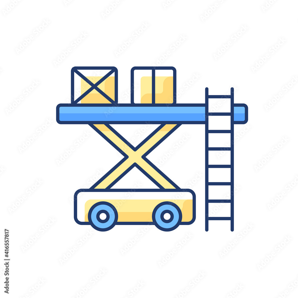 Ramp services RGB color icon. Aircraft maintenance. Airlines management ...