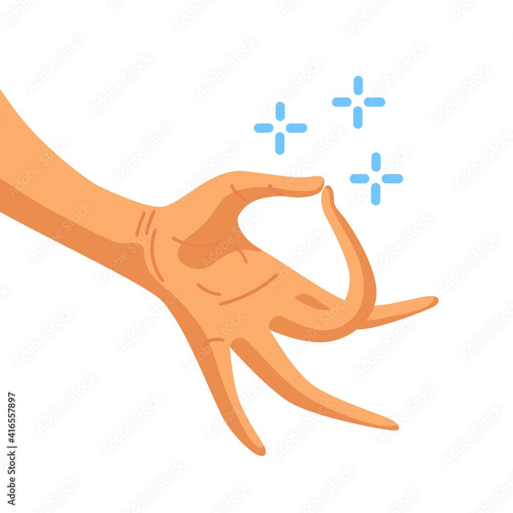 Shuni mudra, symbol of patience. Meditation and yoga hand gesture ...