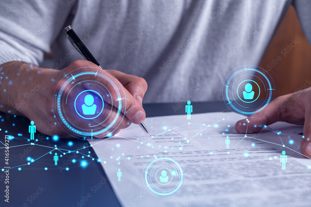 A potential employee signing the contract to boost his career and gain ...