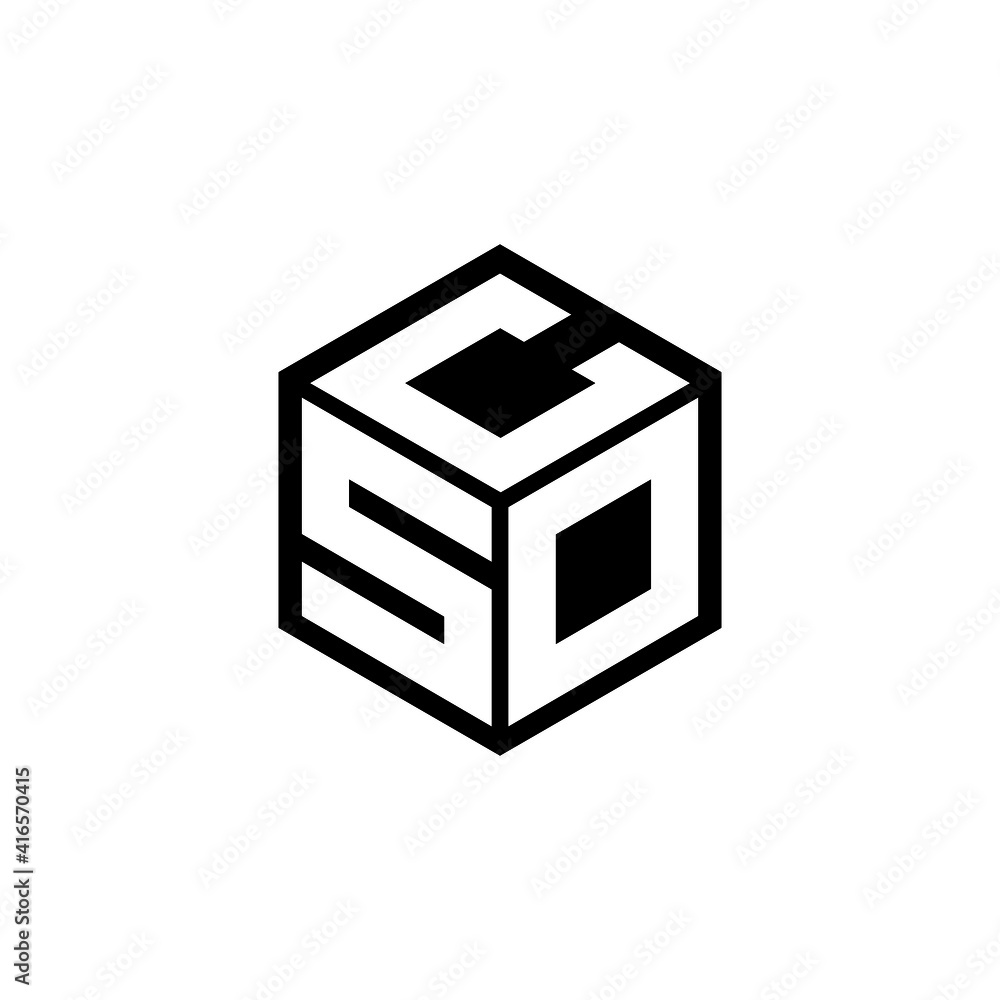 SDC letter logo design with white background in illustrator, cube logo ...