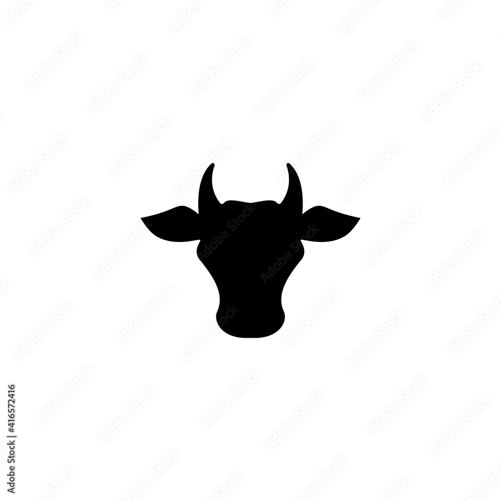 Cow head icon. Farm Animal. Beef, milk, lactose symbol. Stock Vector ...