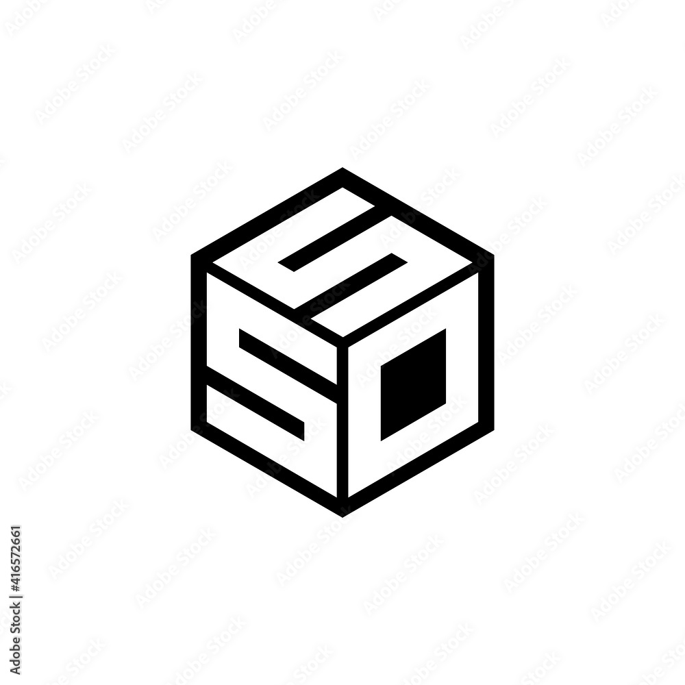 SDS letter logo design with white background in illustrator, cube logo ...