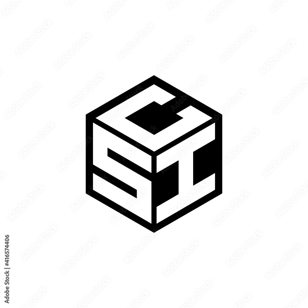 SIC letter logo design with white background in illustrator, cube logo ...