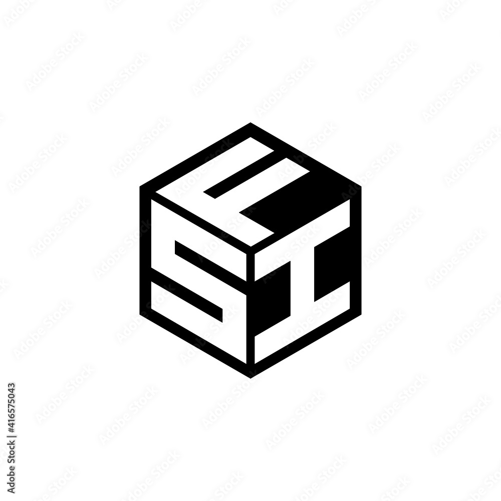 SIF letter logo design with white background in illustrator, cube logo ...