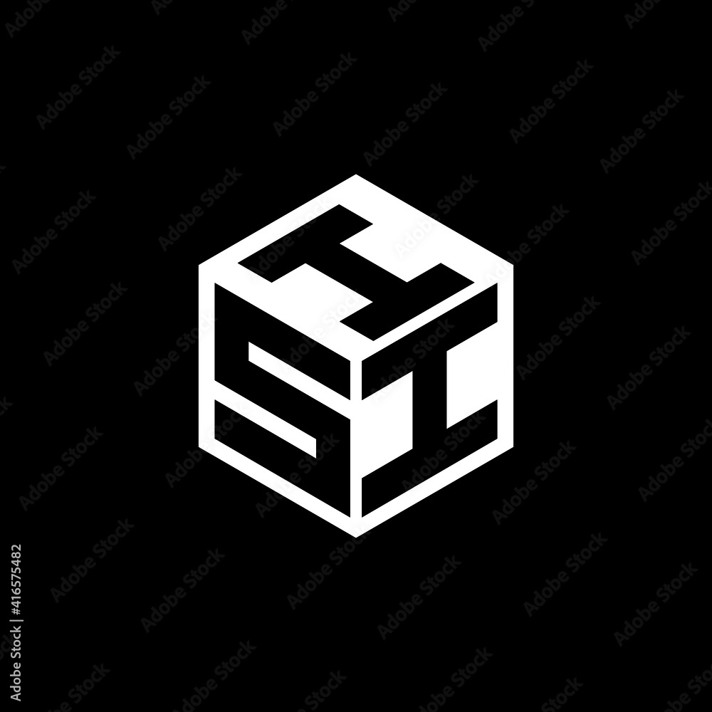 SII letter logo design with black background in illustrator, cube logo ...