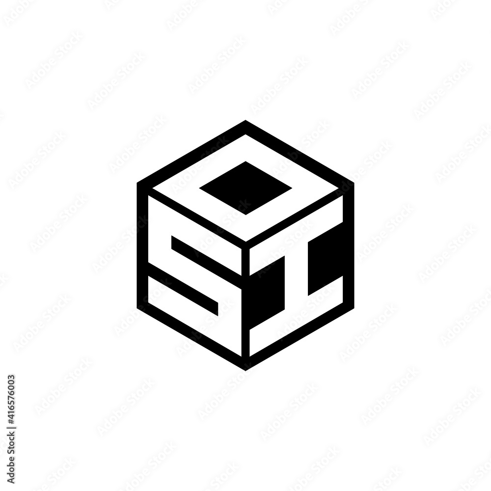 SIO letter logo design with white background in illustrator, cube logo ...