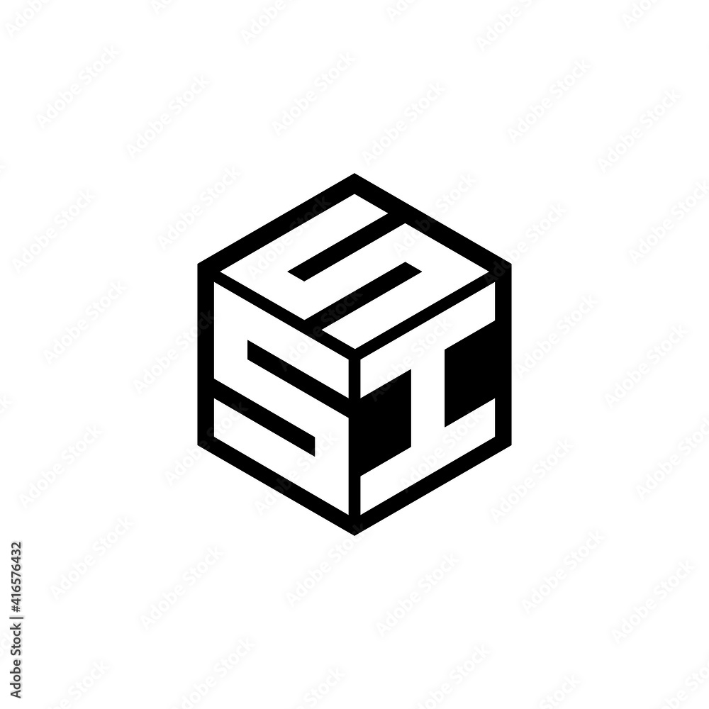 SIS letter logo design with white background in illustrator, cube logo ...