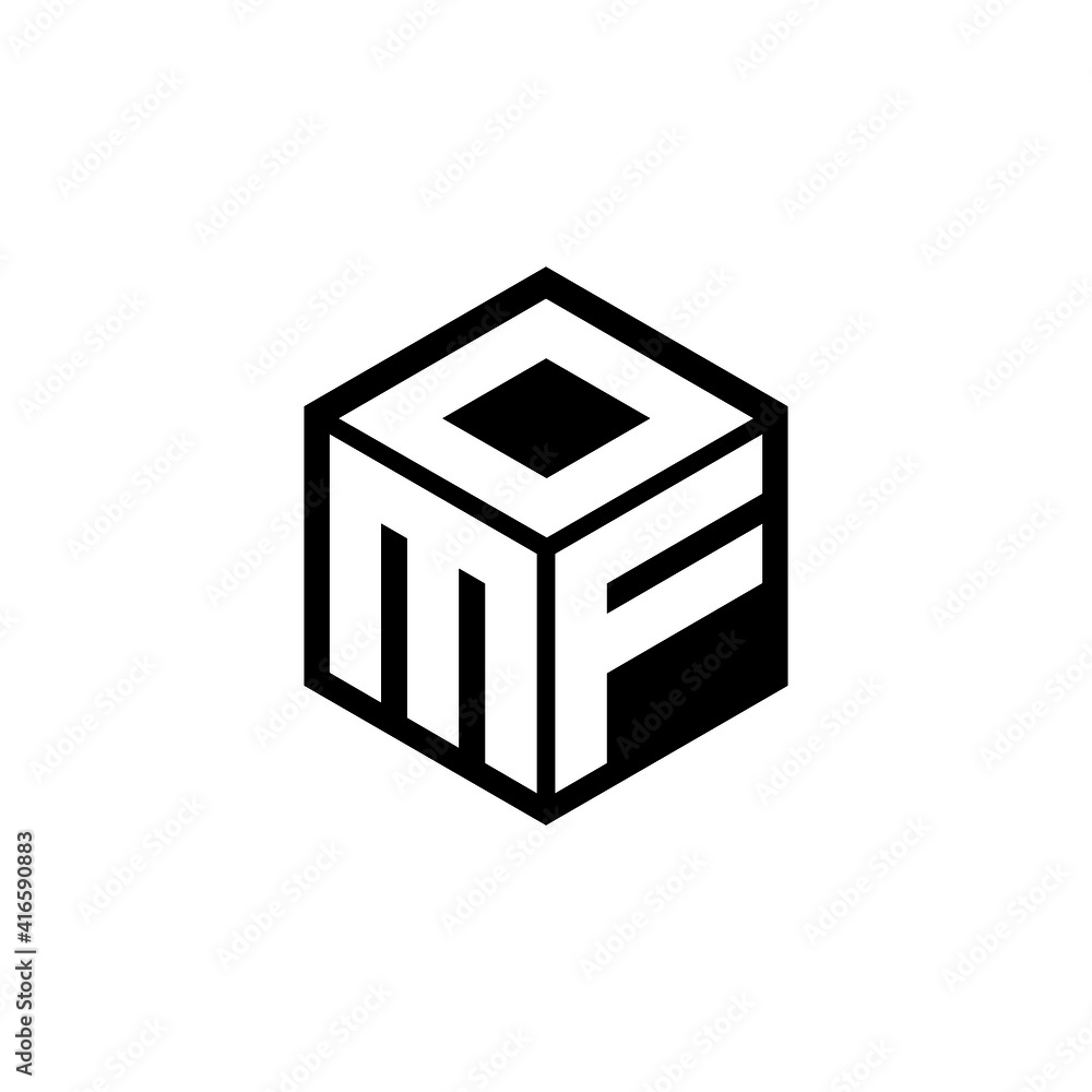MFDd letter logo design with white background in illustrator, cube logo ...
