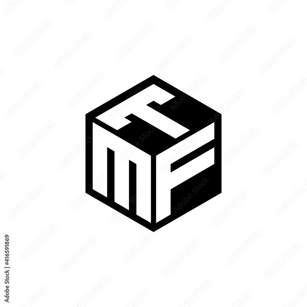 MFT letter logo design with white background in illustrator, cube logo ...