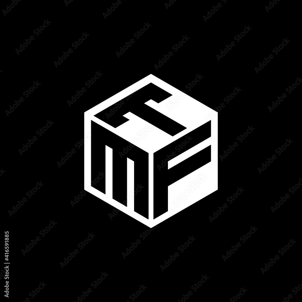 MFT letter logo design with black background in illustrator, cube logo ...