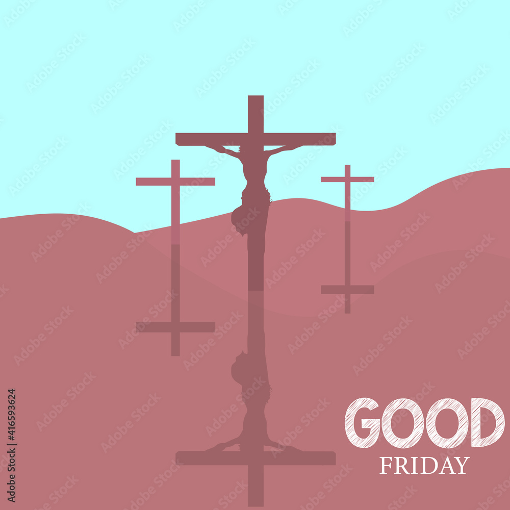 Good Friday illustration for Christian religious occasion with cross ...