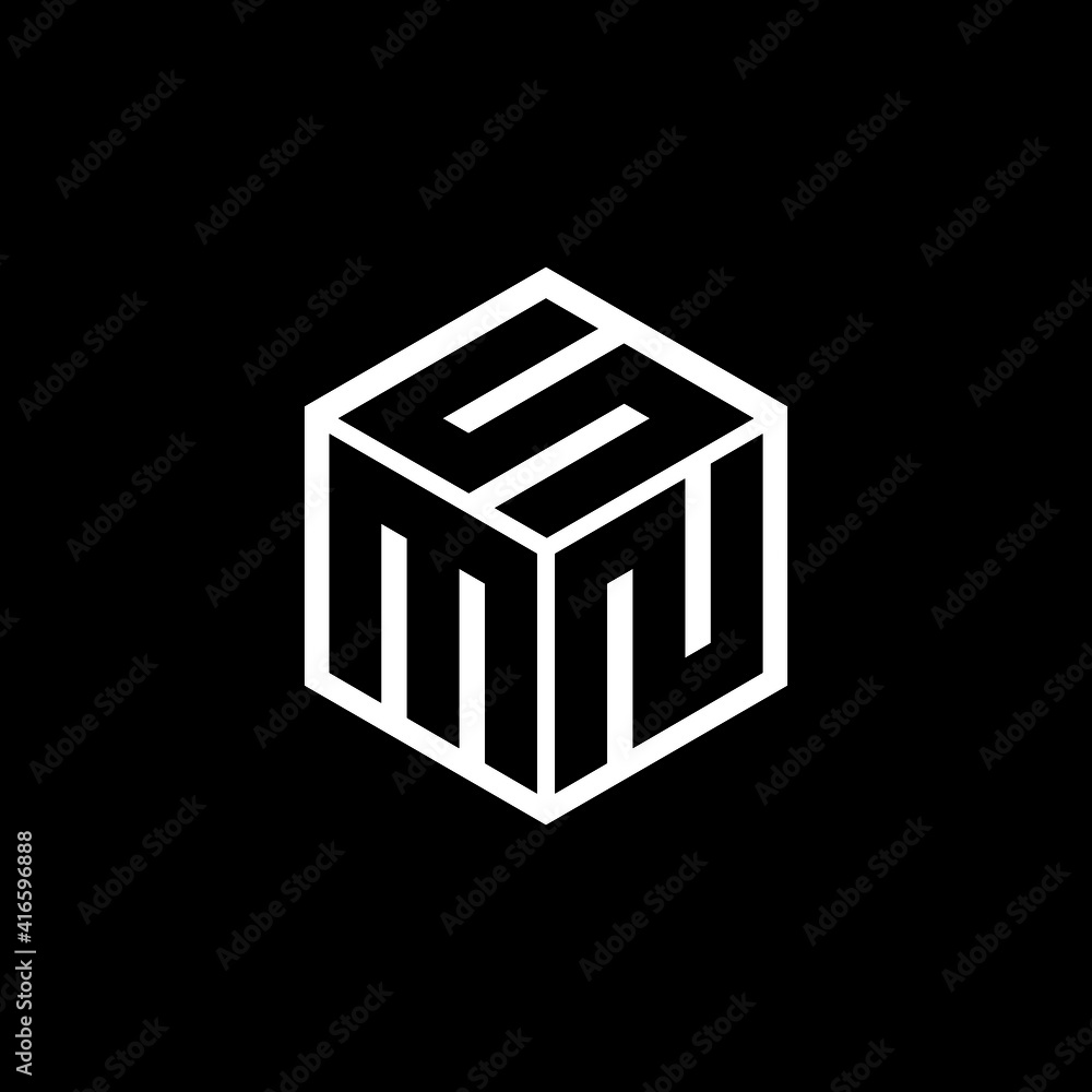 MNS letter logo design with black background in illustrator, vector ...