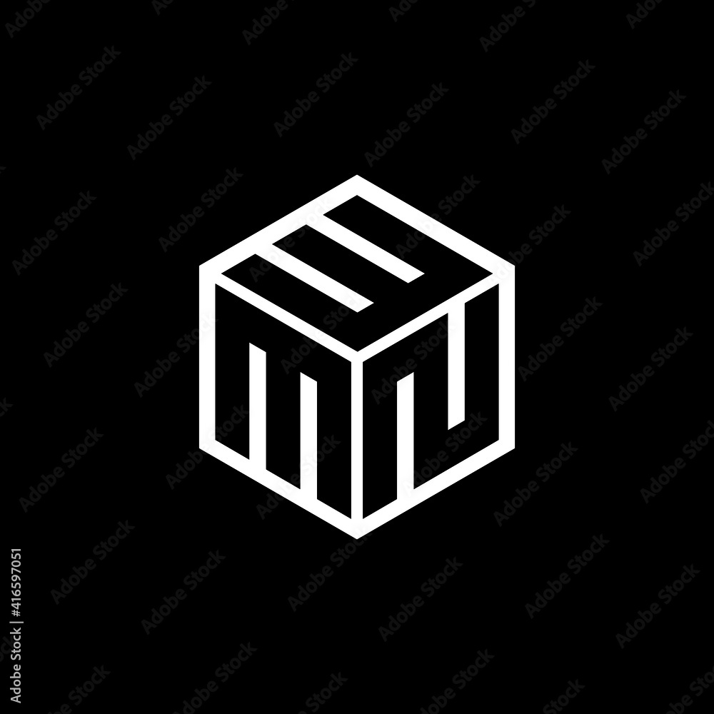 MNW letter logo design with black background in illustrator, vector ...