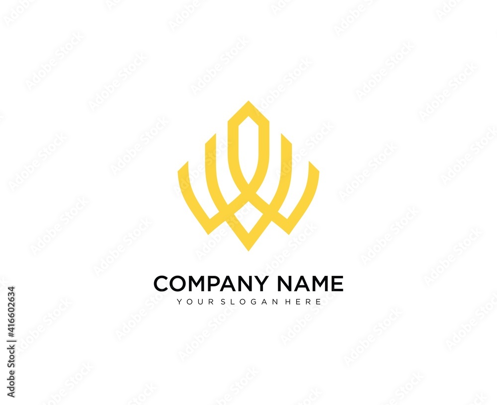WV lettering logo design. Creative minimal monochrome monogram symbol ...