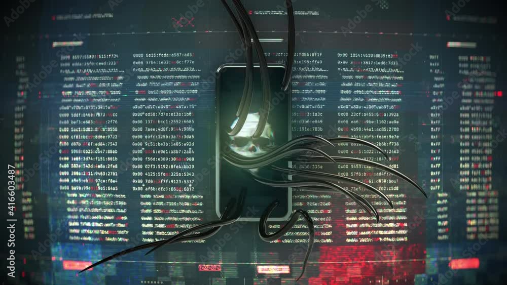 Vidéo Stock Smartphone under hacking attack, malware, security breach ...