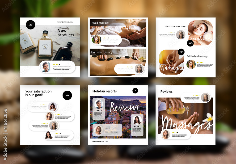Customer Reviews Social Media Layout Posts Stock Template | Adobe Stock