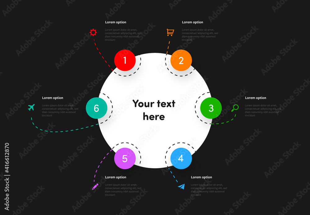 Infographic Layout with Bright Color Elements Stock Template | Adobe Stock