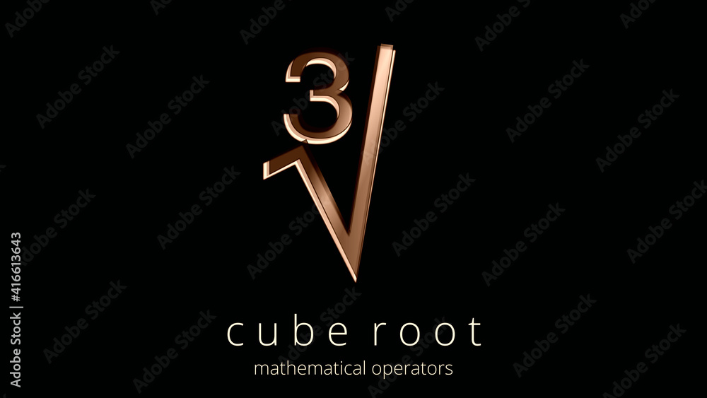 Mathematical Operators. Cube root symbol, illustration. Logo, poster of ...
