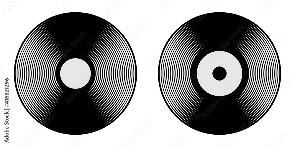 Black Vinyl CD Vector Isolated on White Stock Vector | Adobe Stock