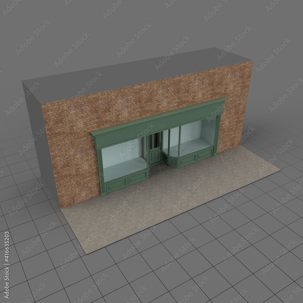 Vintage storefront Stock 3D asset | Adobe Stock