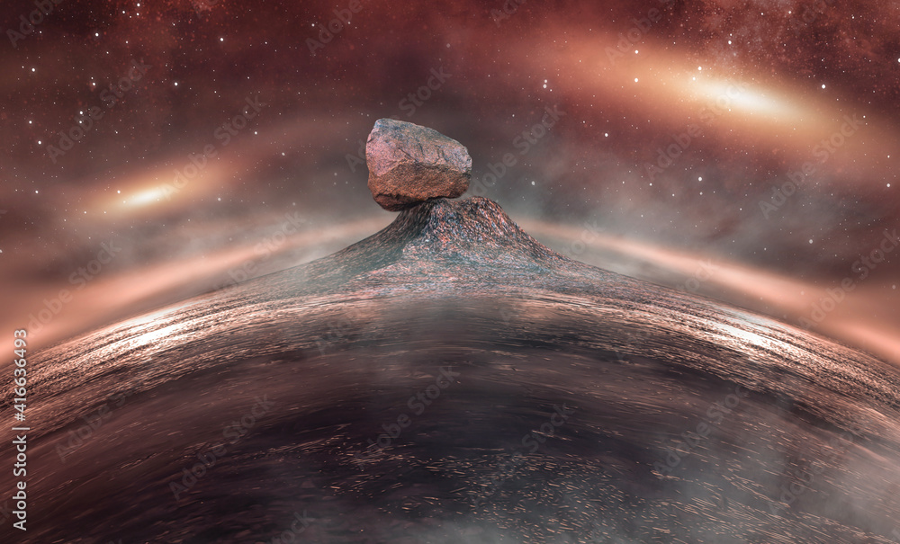 The planet Mars. Fantasy landscape of the red planet. Relief of a ...