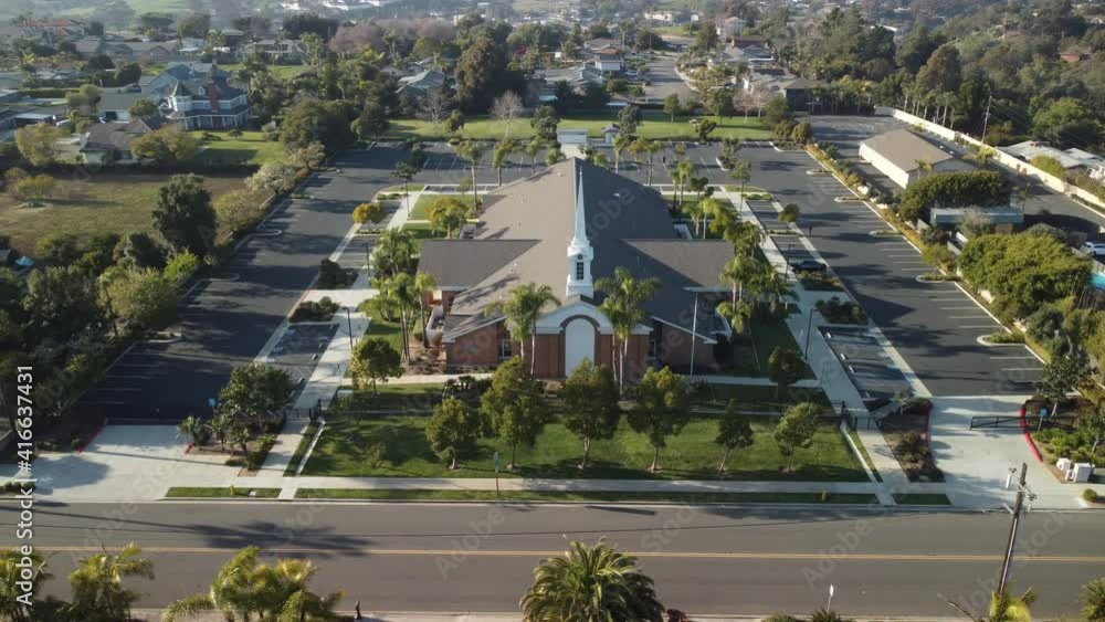 Vídeo do Stock: Aerial Video of LDS Mormon Church Building, Oceanside ...