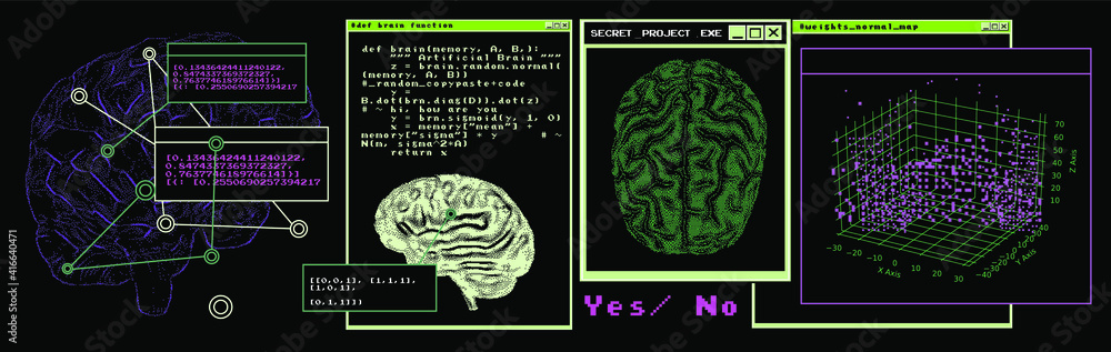 Sci-fi futuristic dashboard with message boxes and windows. Computer ...