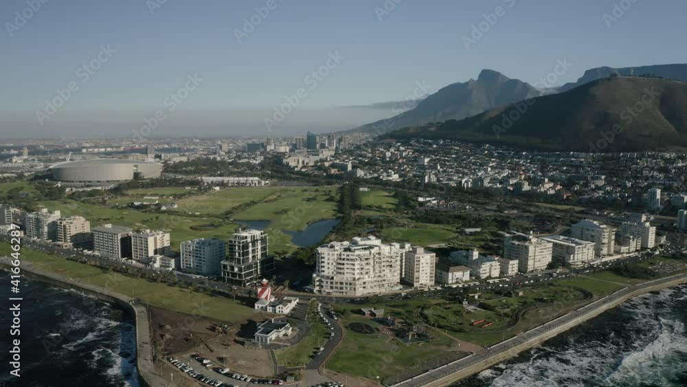 Aerial view of Cape Town, Western Cape, South Africa, with Cape ...