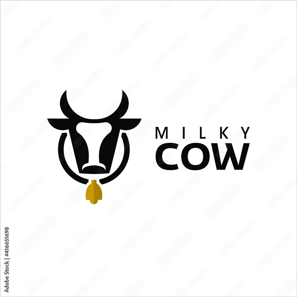 simple cow logo animal head vector mascot or character avatar icon for ...