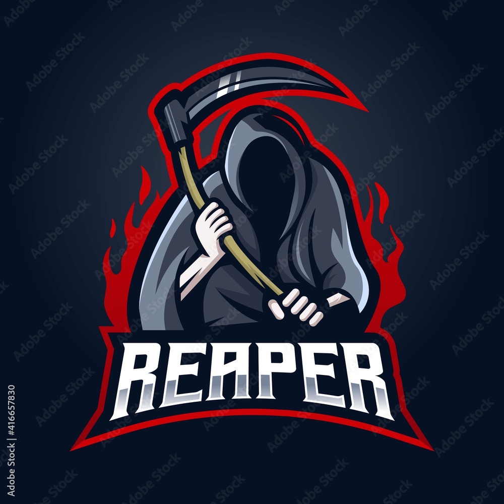 Reaper mascot logo design vector with modern illustration concept style ...