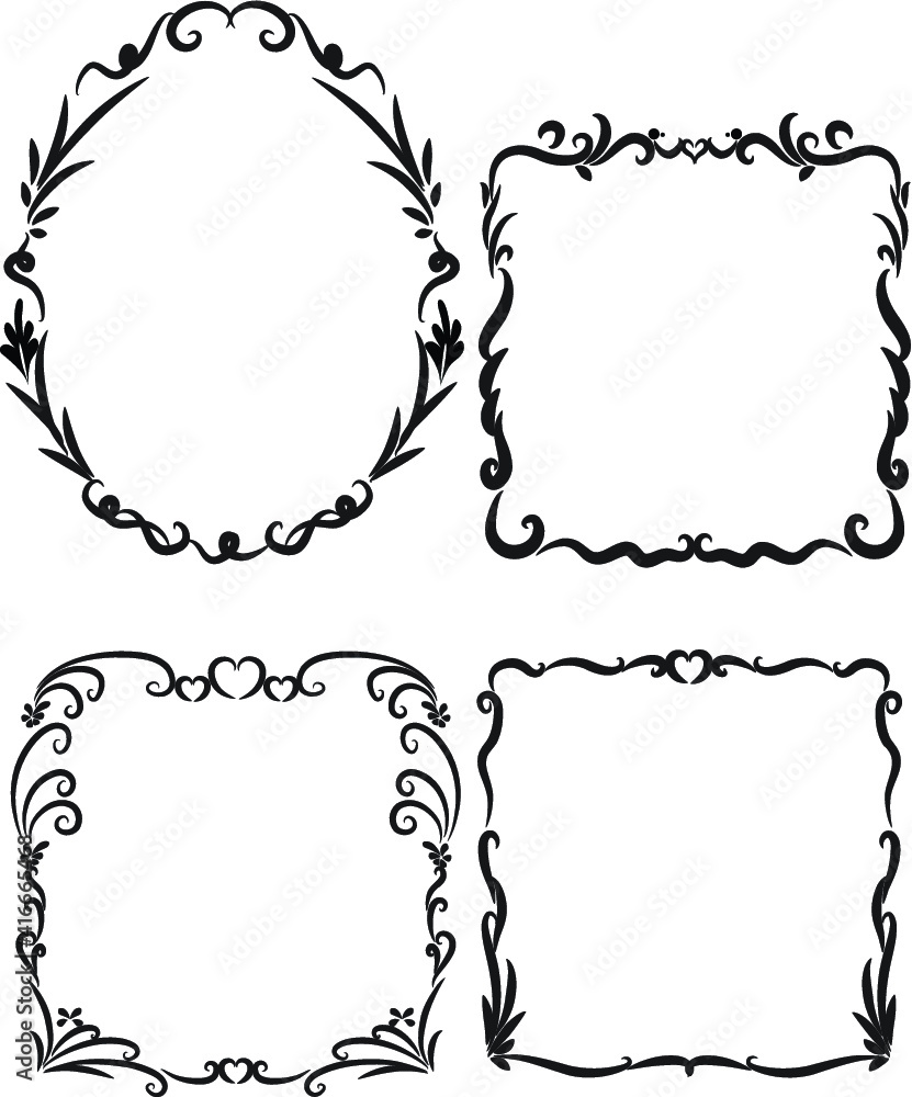 vector line border frame background set Stock Vector | Adobe Stock